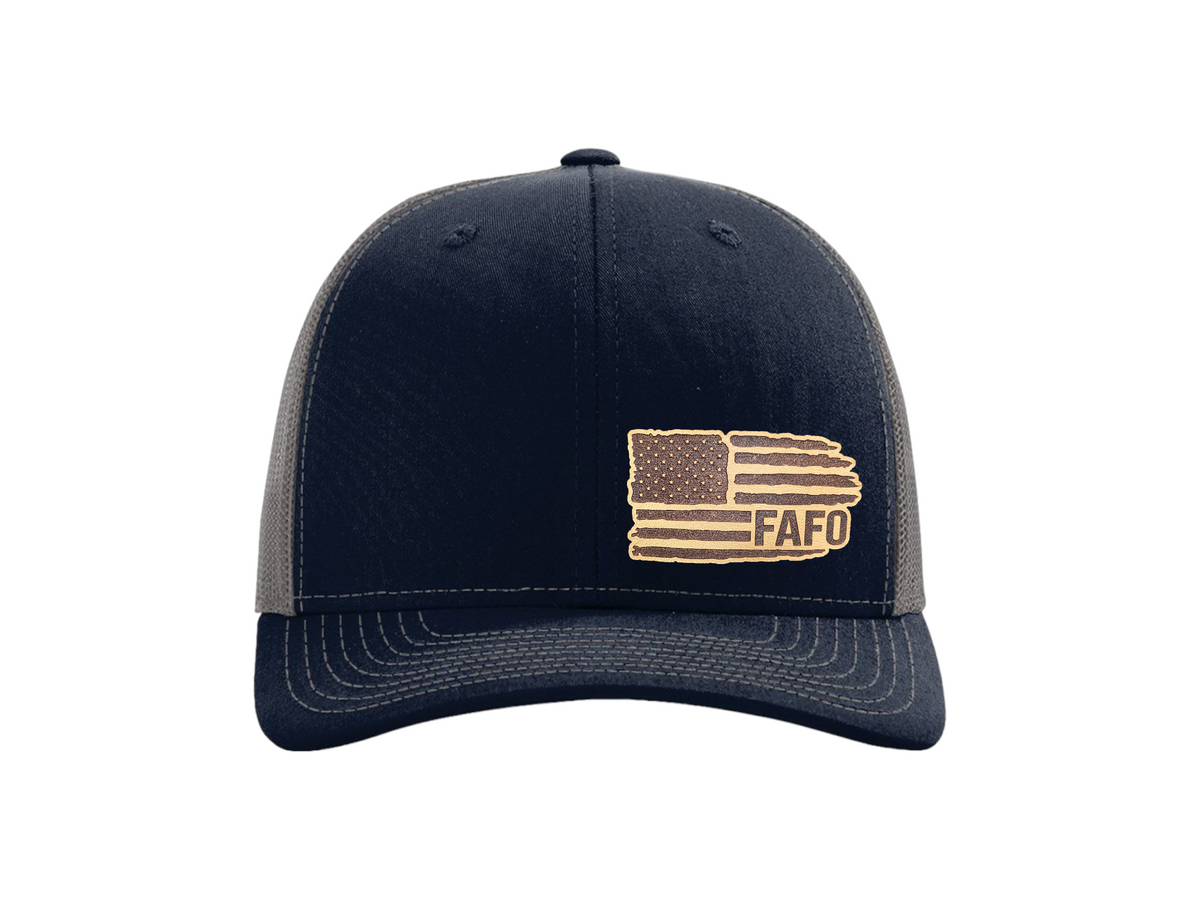 American Flag FAFO Leather Patch Hat – Wreaths Unleashed