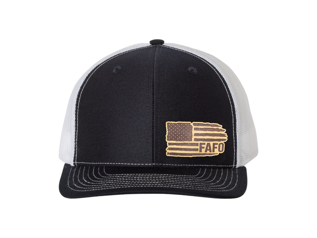 American Flag FAFO Leather Patch Hat – Wreaths Unleashed